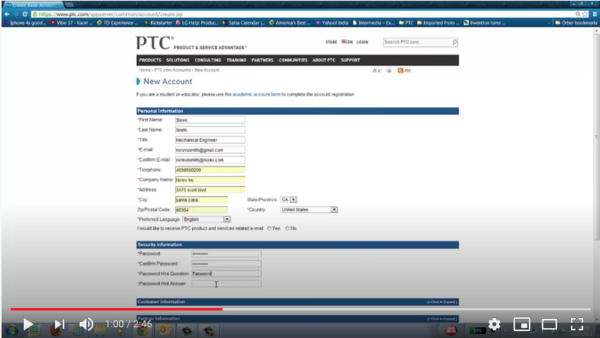 Creating a PTC Basic Account – Creo, Windchill, and PTC Solutions ...